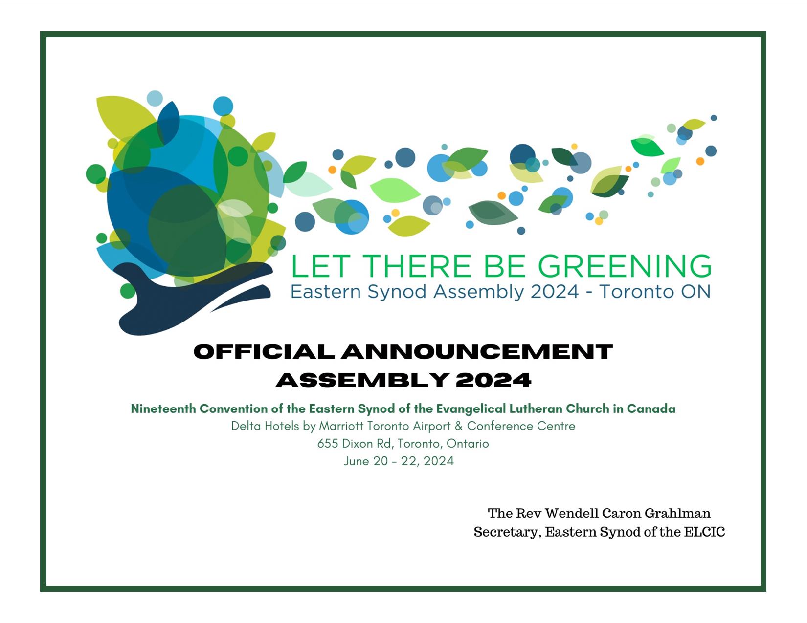 Synod Assembly 2024 – Eastern Synod of the Evangelical Lutheran Church ...